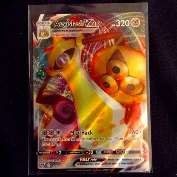 Pokemon | Toys | Pokemon 220 Aegislash Vmax27 Full Art Holographic ...